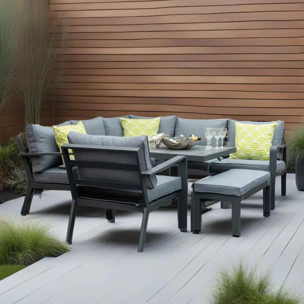 Mayfair Compact Outdoor Corner Sofa Set with Rise & Fall Table ...