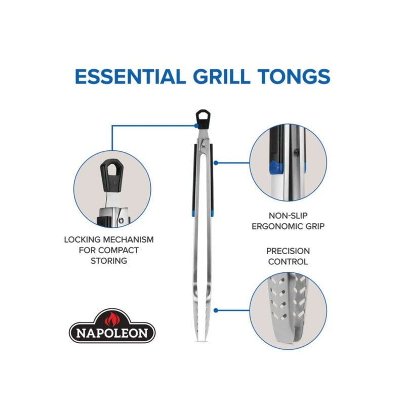 Napoleon Grill Tongs Essential Series - Locking, Grooved — Oaktree ...