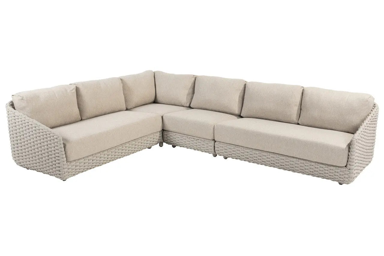 4SO Casanova Modular Outdoor Corner Big Sofa in latte with Sem Brushed ...